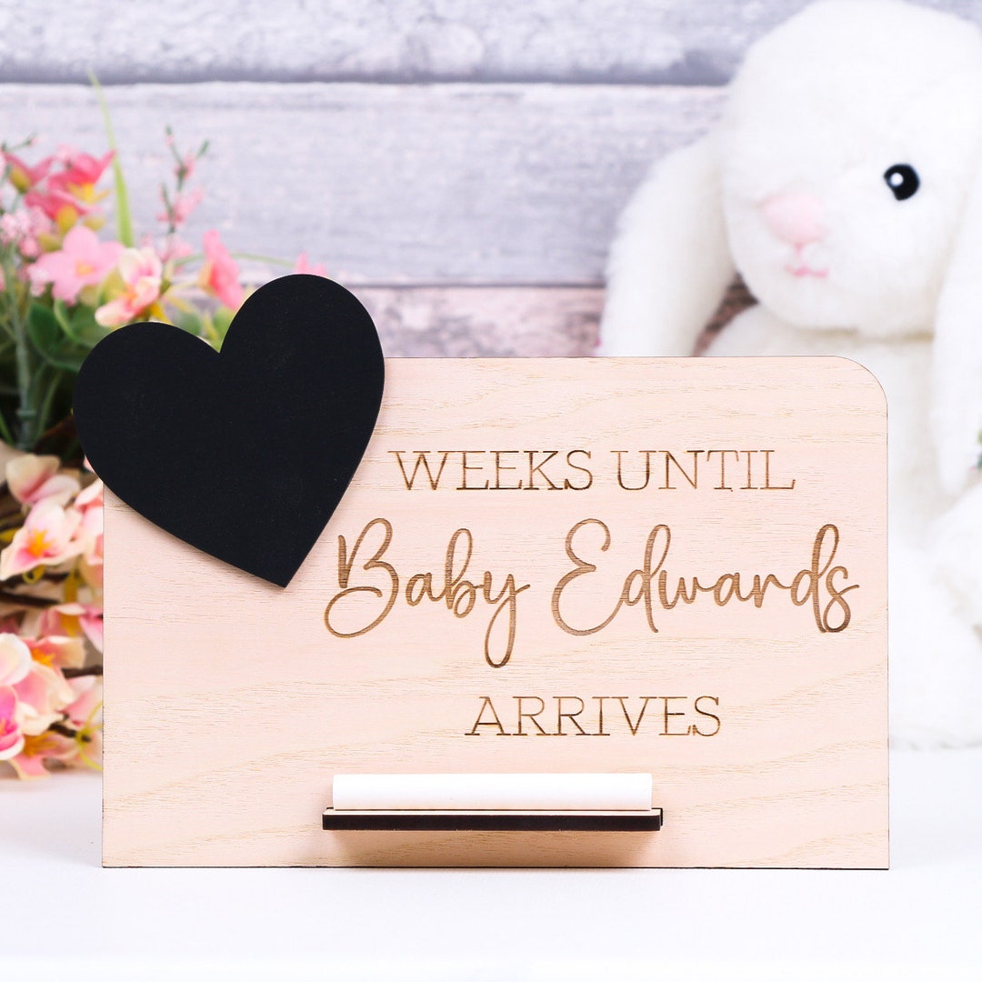Countdown Until Baby Arrives Plaque Personalised Plaque Engraved Chalk ...