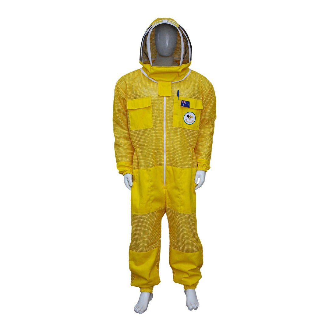Beekeeper Ventilated 3-layer Bee Suit Fencing Veil - Yellow Beekeeping ...