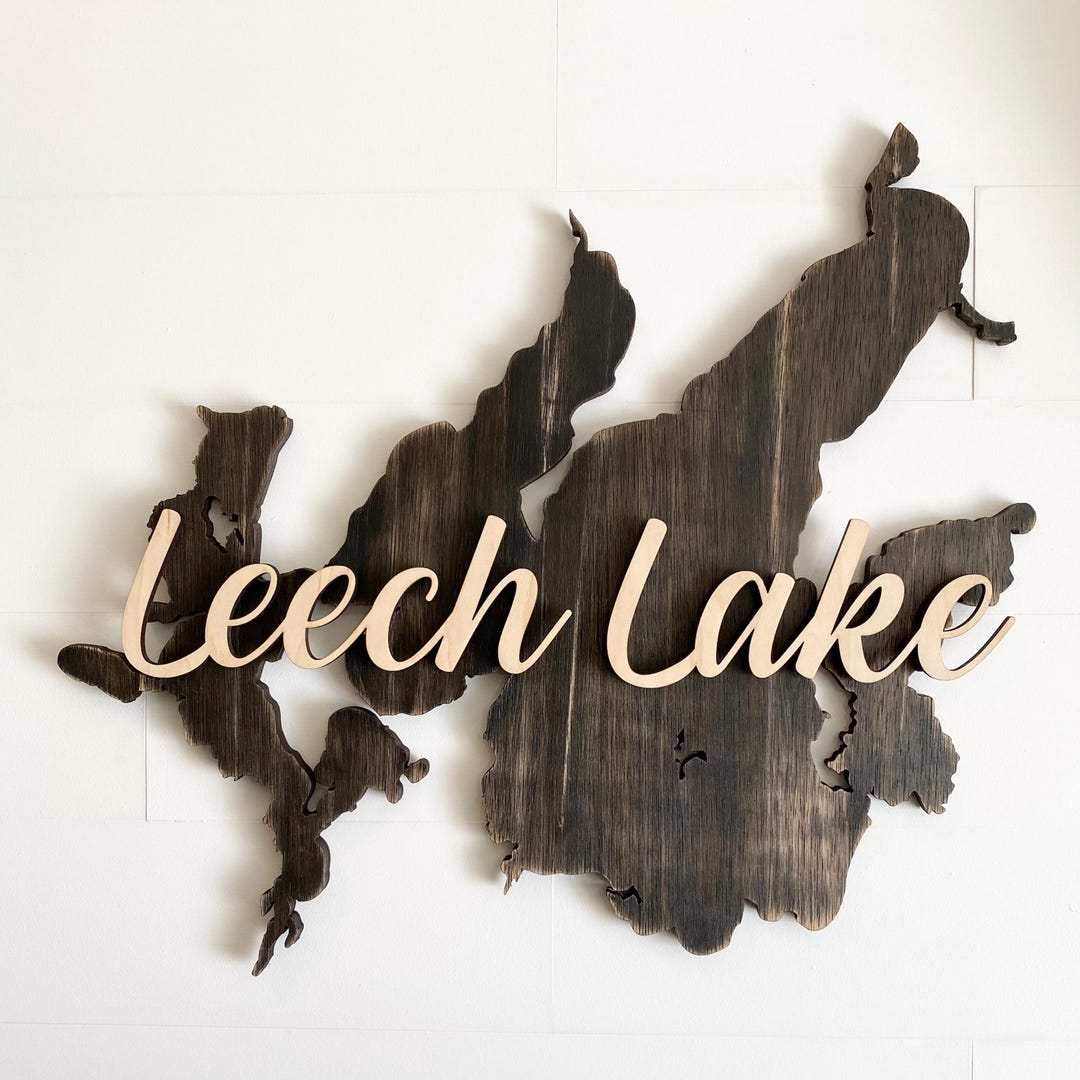 Wooden Lake Cutout Wall Hanging, Custom Choose Your Lake, Lake Cabin ...