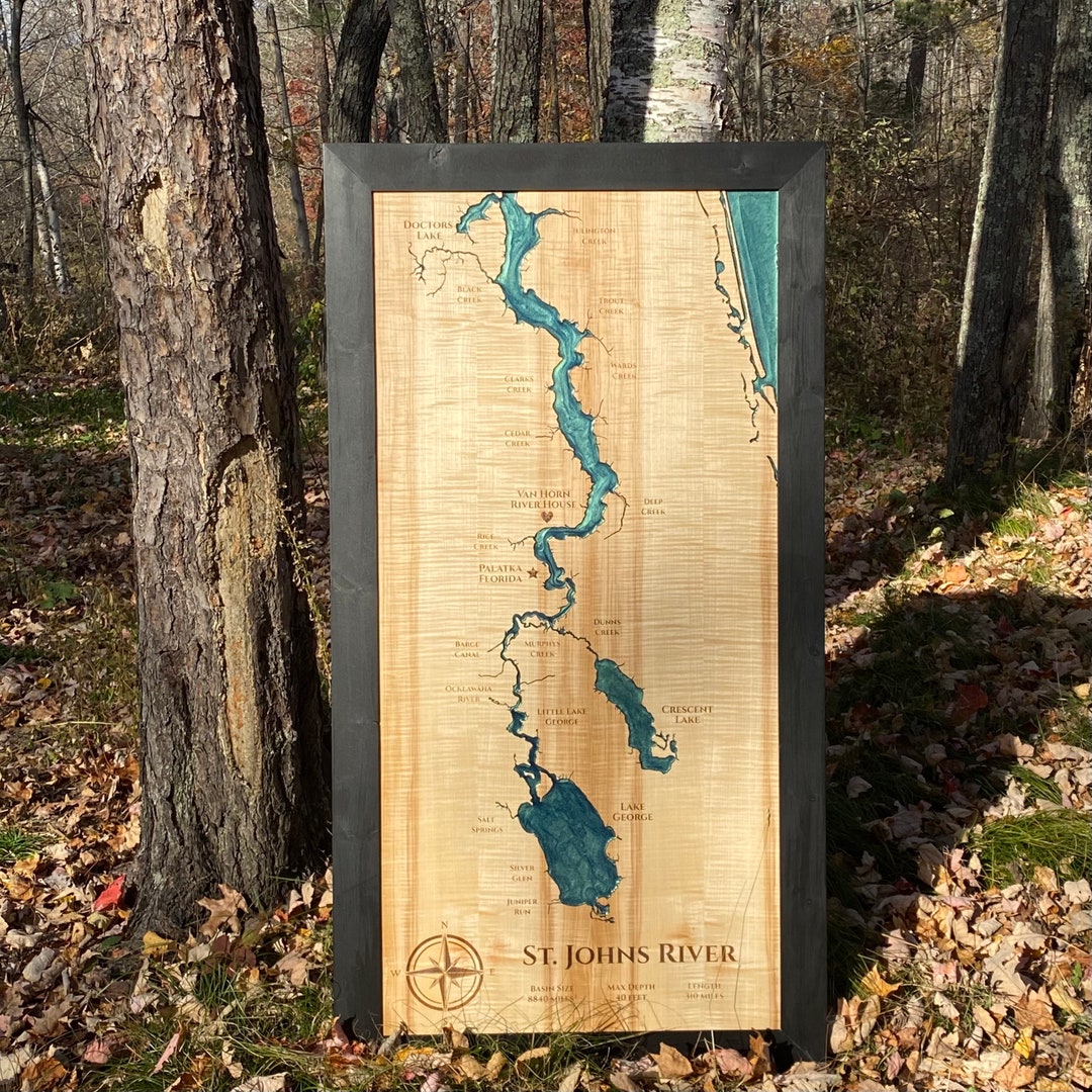 Custom Wood and Resin Lake Map / Custom Artisan Lake Maps: Handcrafted ...