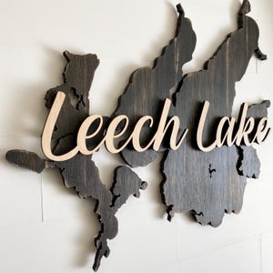 Wooden Lake Cutout Wall Hanging, Custom Choose Your Lake, Lake Cabin ...