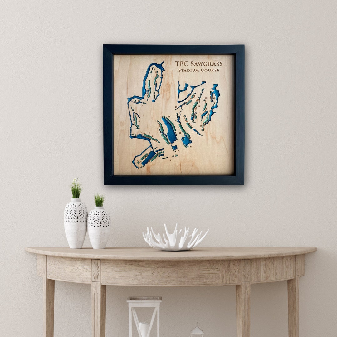 Custom Resin TPC Sawgrass Stadium Course Map / Custom Golf Course Map ...