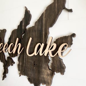 Wooden Lake Cutout Wall Hanging, Custom Choose Your Lake, Lake Cabin ...