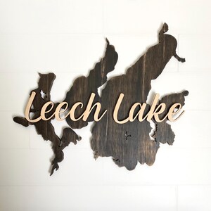 Wooden Lake Cutout Wall Hanging, Custom Choose Your Lake, Lake Cabin ...