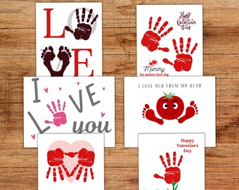 Printable Valentine's Day Handprint Art - Etsy