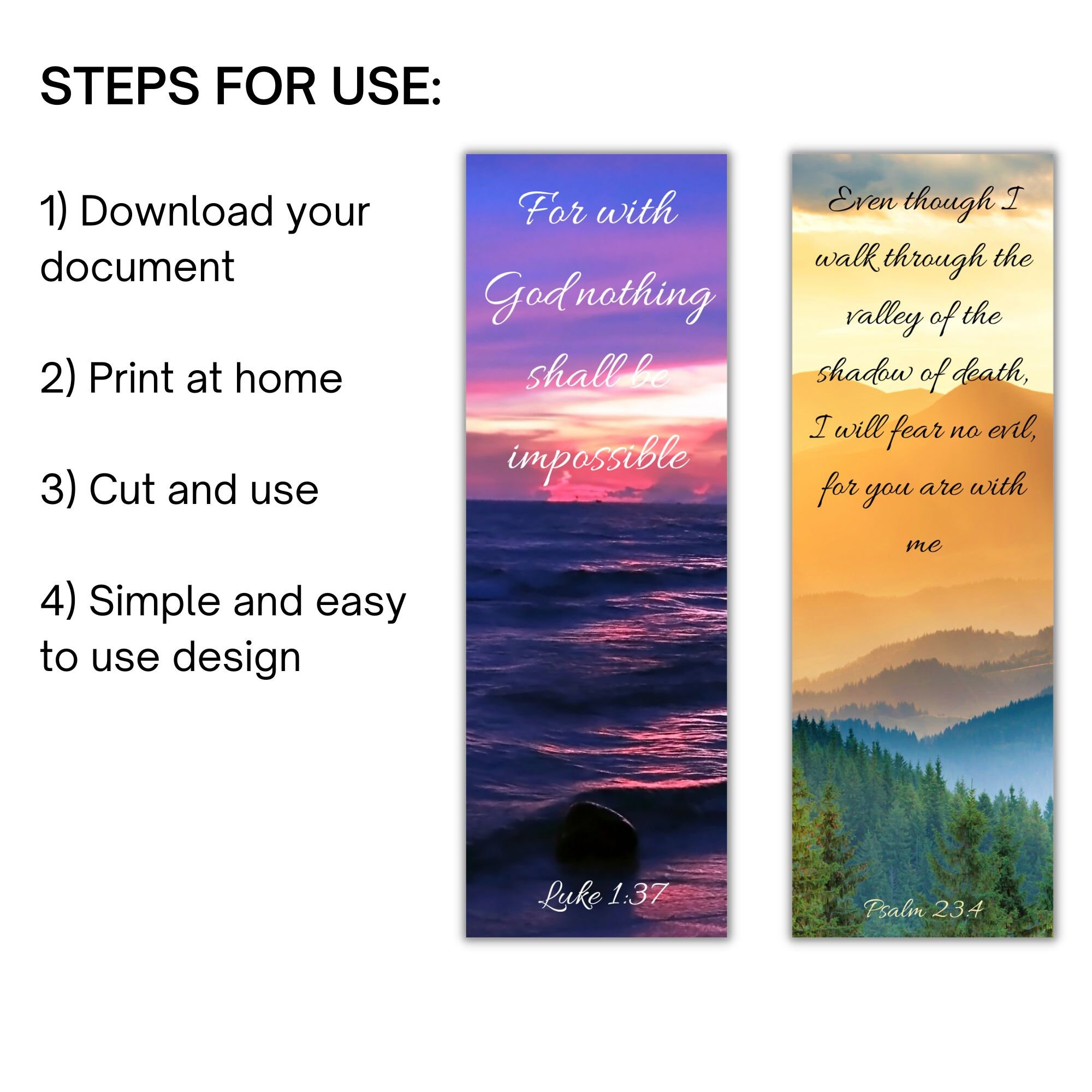 Set of 8 Bible Verse Bookmarks, Printable Bible Verse Bookmarks ...