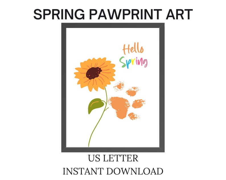 Easter Pawprint Art, Spring Pawprint Craft Bundle, Dog Mom Gift ...