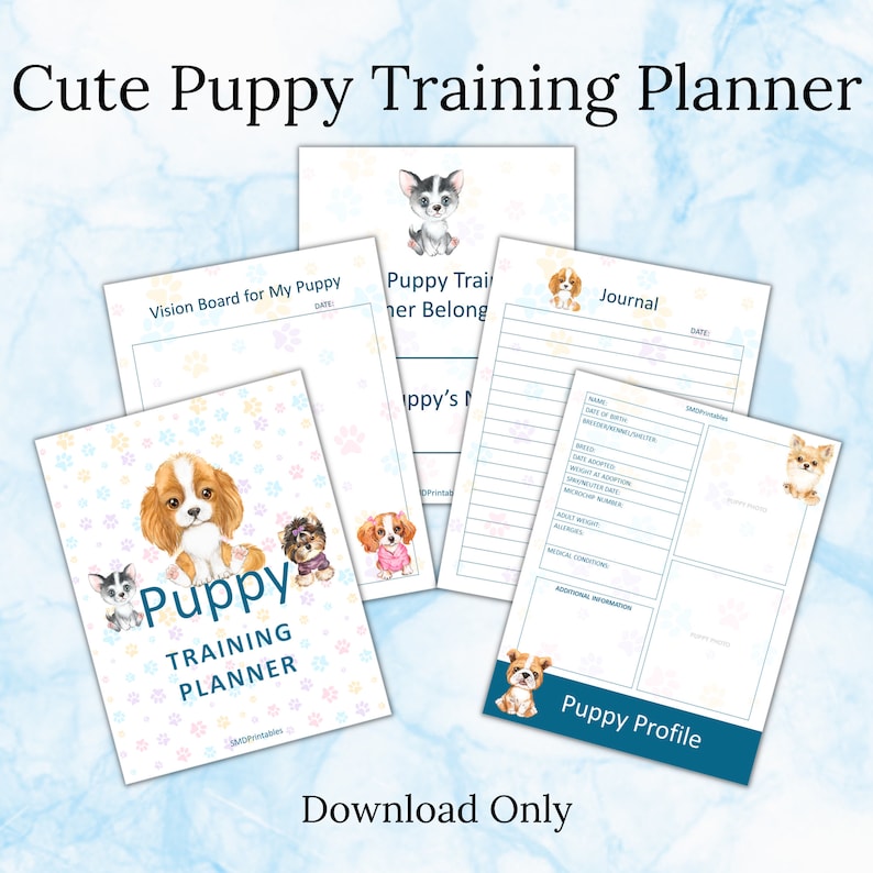 Puppy Training Planner Dog Care Planner Printable Puppy - Etsy