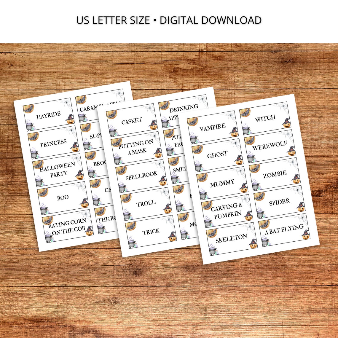 Halloween Charades, Halloween Party Game, Halloween Group Game, Instant ...