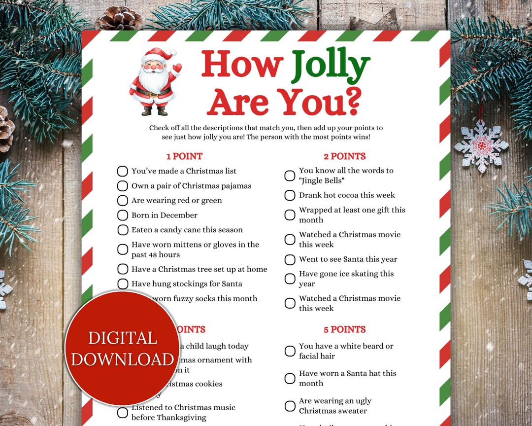 How Jolly Are You? Christmas Party Game, Family Reunion Games, How ...