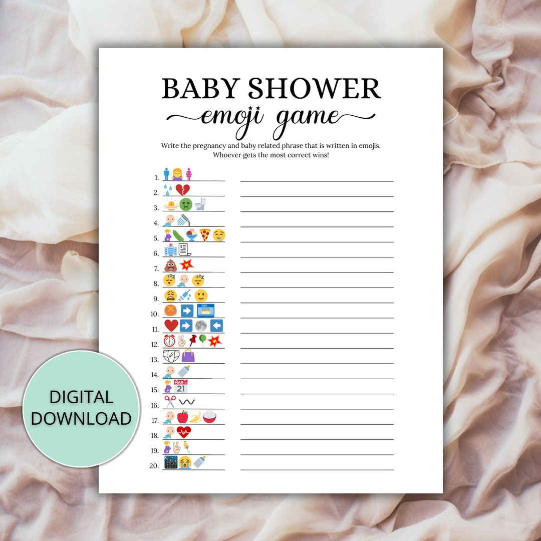 Baby Emoji Game Printable, Baby Shower Emoji Game, Baby Shower Game - Etsy