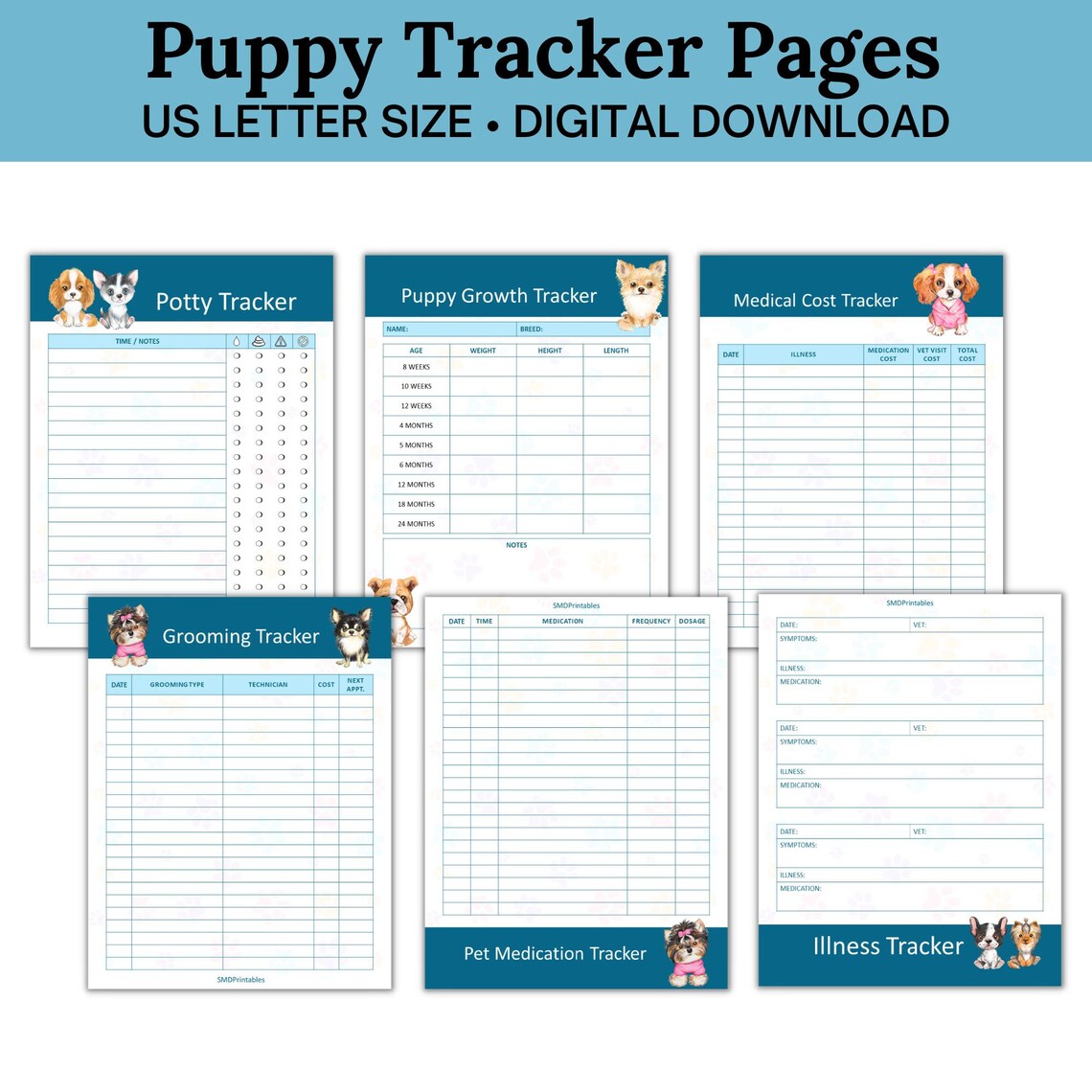 Puppy Training Planner, Dog Care Planner, Printable Puppy Planner - Etsy