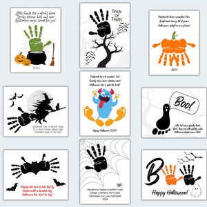 Halloween Handprint Art, Halloween Handprint Craft Bundle, Handprint ...
