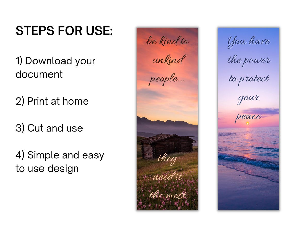 Motivational Bookmarks, Set of 8 Bookmarks With Motivational Sayings ...