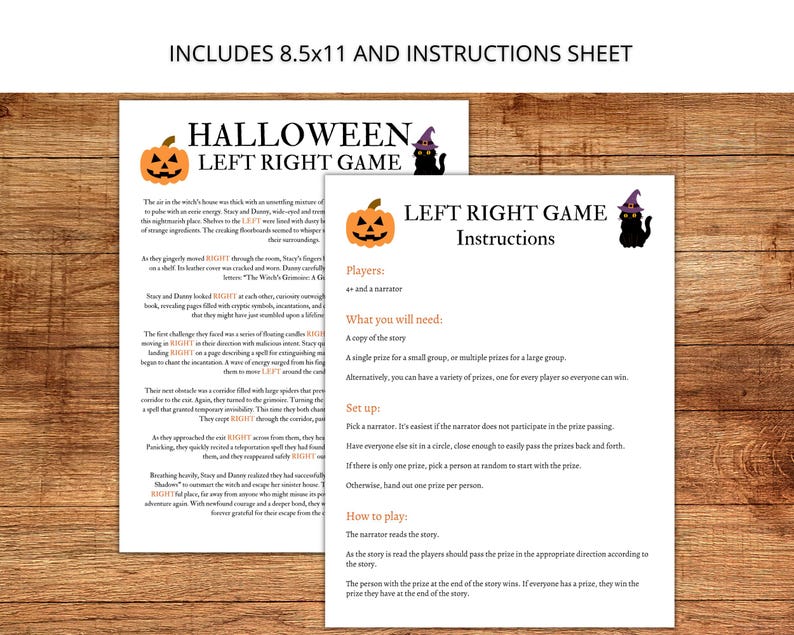 Halloween Left Right Game, Halloween Party Game, Halloween Group Game ...