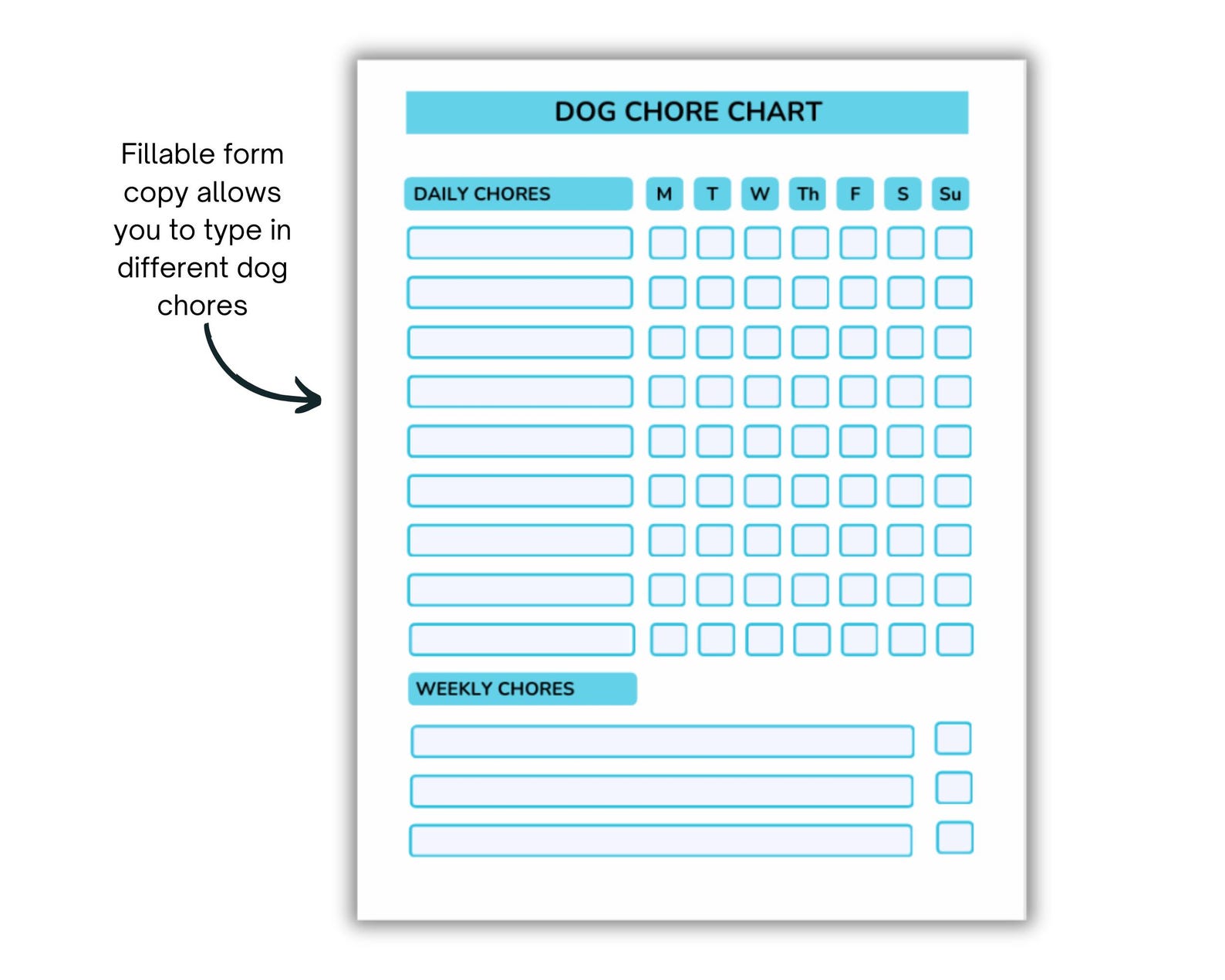 Dog Chore Chart, Dog Care Tracker, Puppy Care Checklist, New Puppy ...