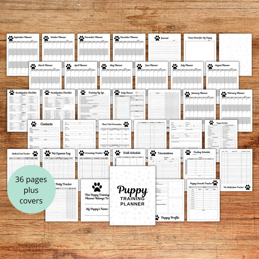 Puppy Training Planner With a Puppy Checklist and Socialization ...