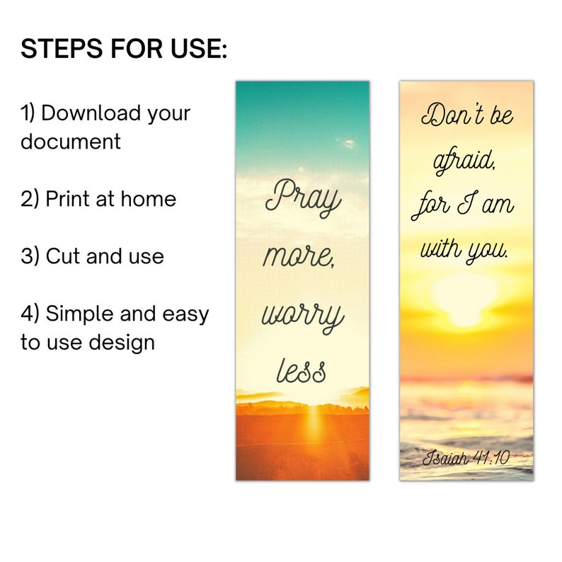 Set of 8 Bible Verse Bookmarks, Printable Anxiety Bible Verse Bookmarks ...