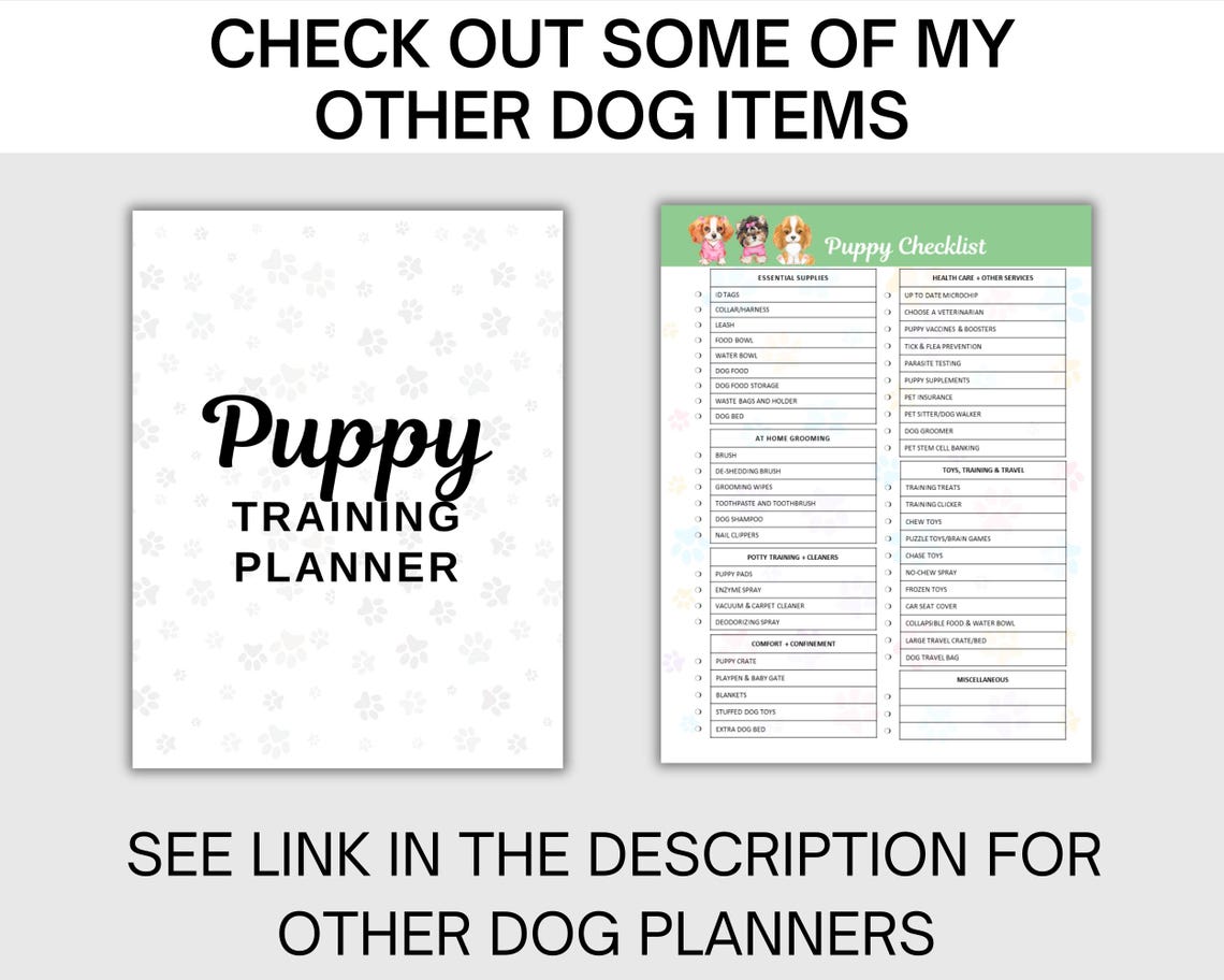 Dog Chore Chart, Dog Care Tracker, Puppy Care Checklist, New Puppy ...