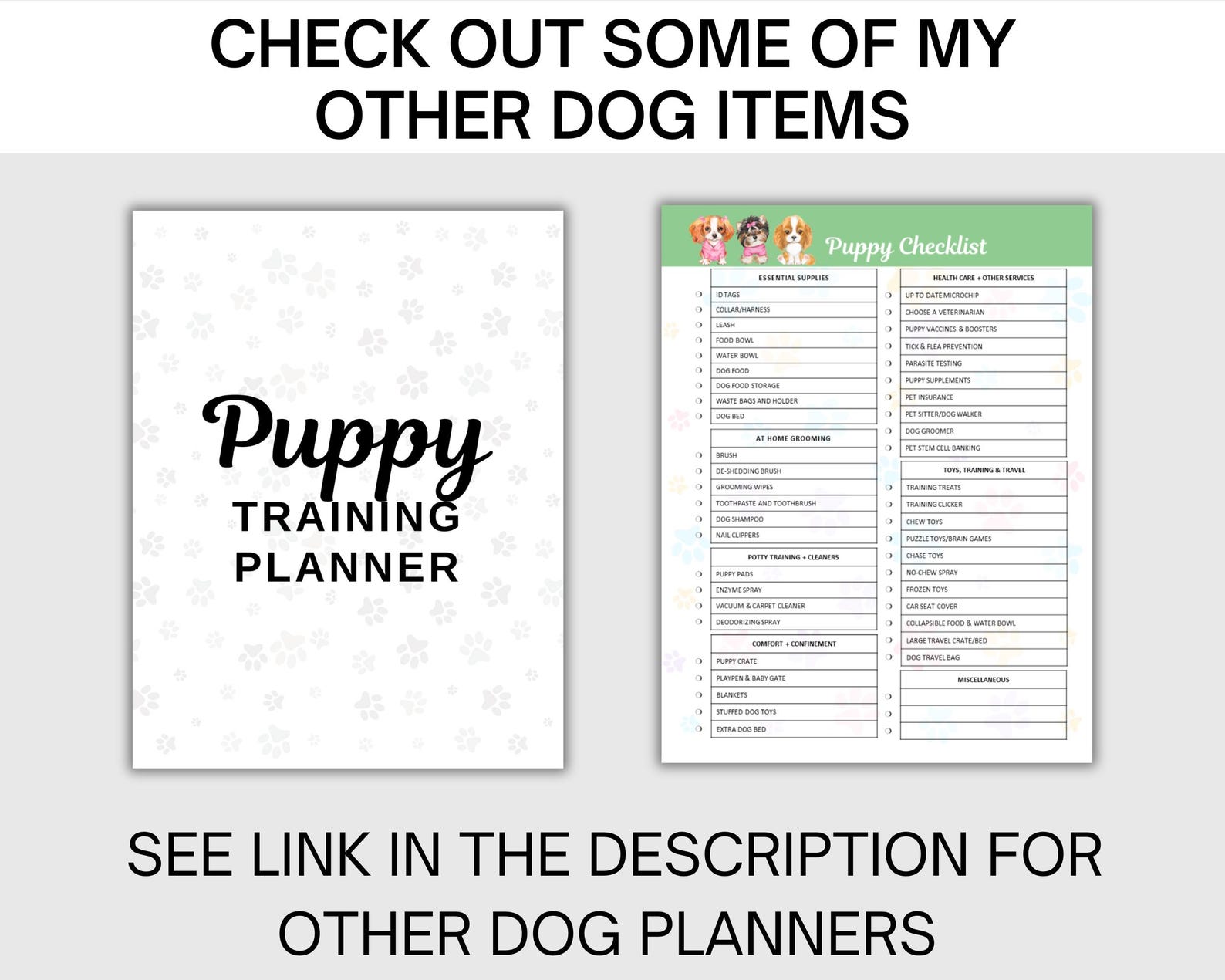 Dog Chore Chart, Dog Care Tracker, Puppy Care Checklist - Etsy