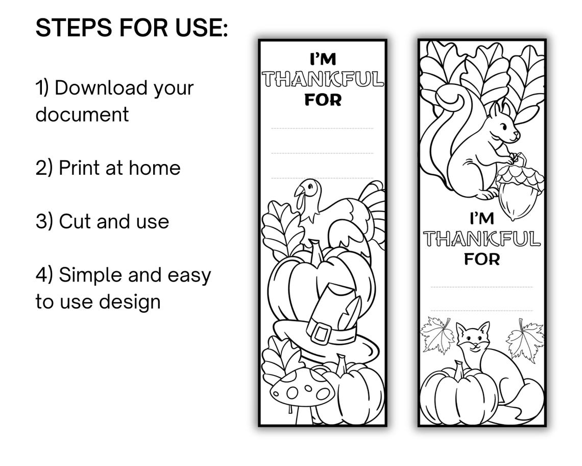 Set of 8 Gratitude Bookmarks, Thanksgiving Bookmarks, Fall Bookmarks ...