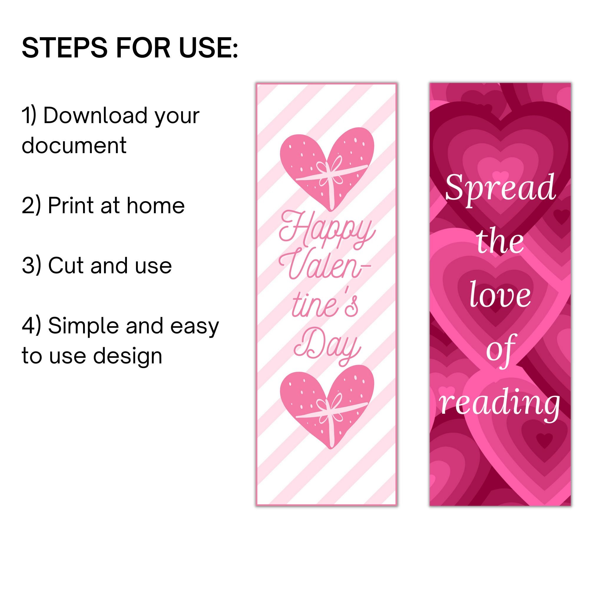 Set of 8 Valentine's Day Bookmarks - Etsy