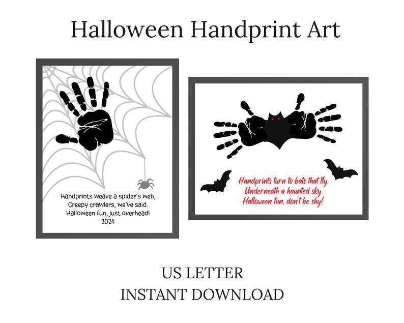 Halloween Handprint Art, Halloween Handprint Craft Bundle, Handprint ...