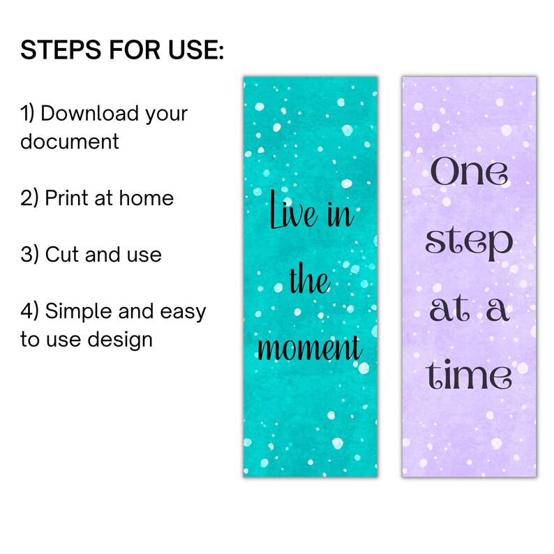 Printable Bookmarks With Motivational Sayings, Set of 8 Motivational ...