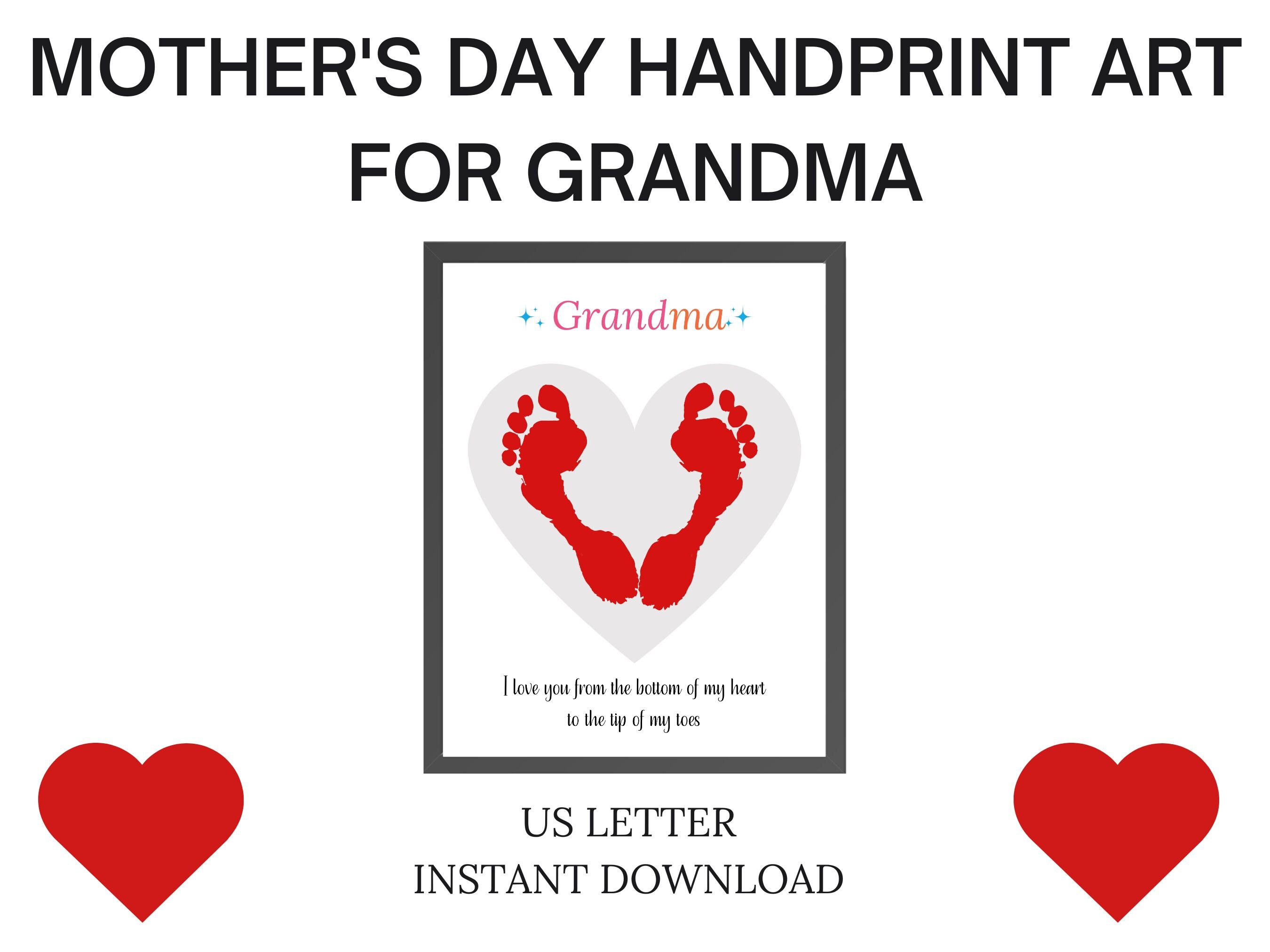 Mother's Day Handprint Craft for Grandma, Grandmother's Day Handprint ...