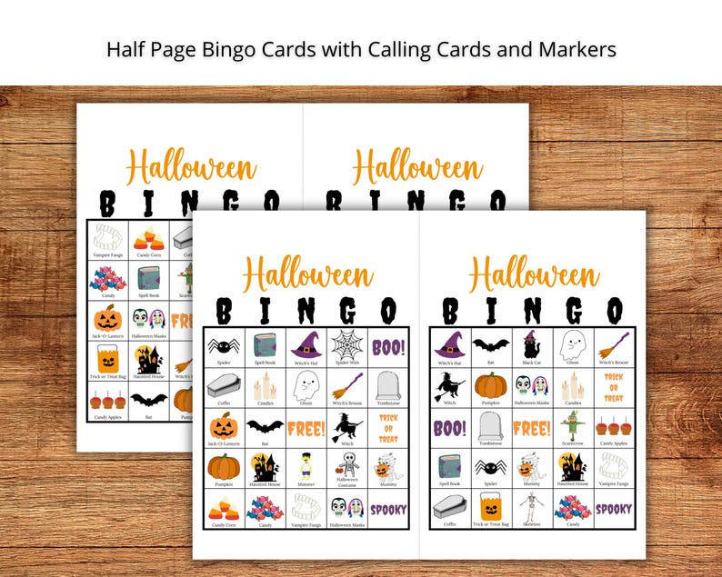 Halloween Bingo, Printable Halloween Bingo Game, 50 Halloween Bingo ...