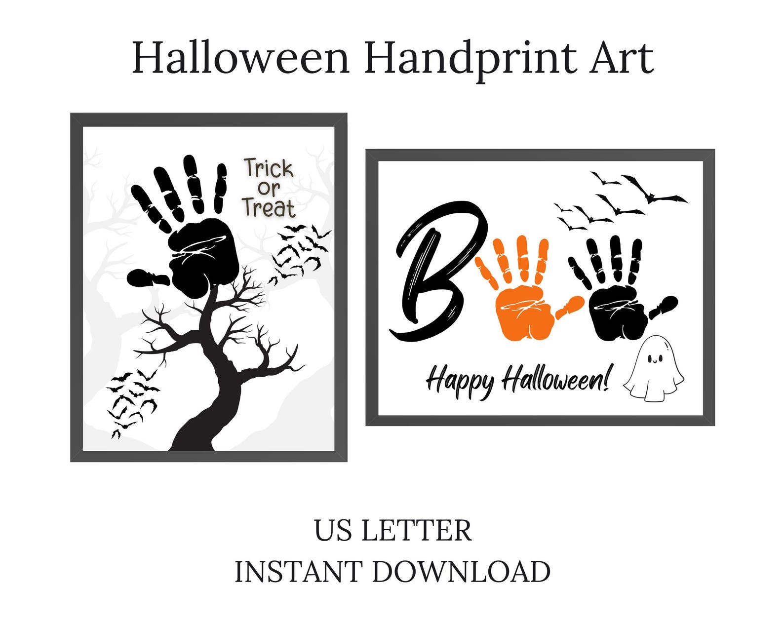 Halloween Handprint Art, Halloween Handprint Craft Bundle, Handprint ...