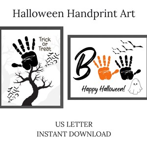 Halloween Handprint Art, Halloween Handprint Craft Bundle, Handprint ...