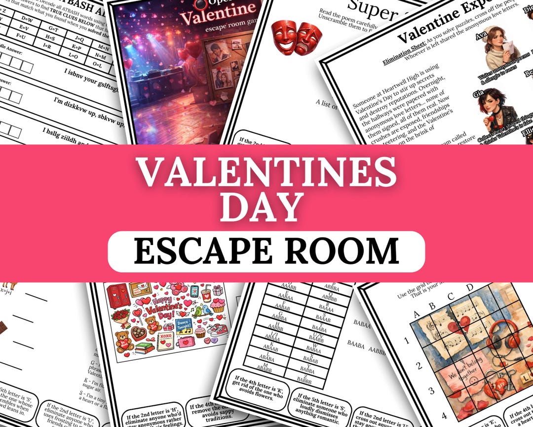 Valentine's Day Escape Room for Teens, Valentine's Escape Room, Teen ...