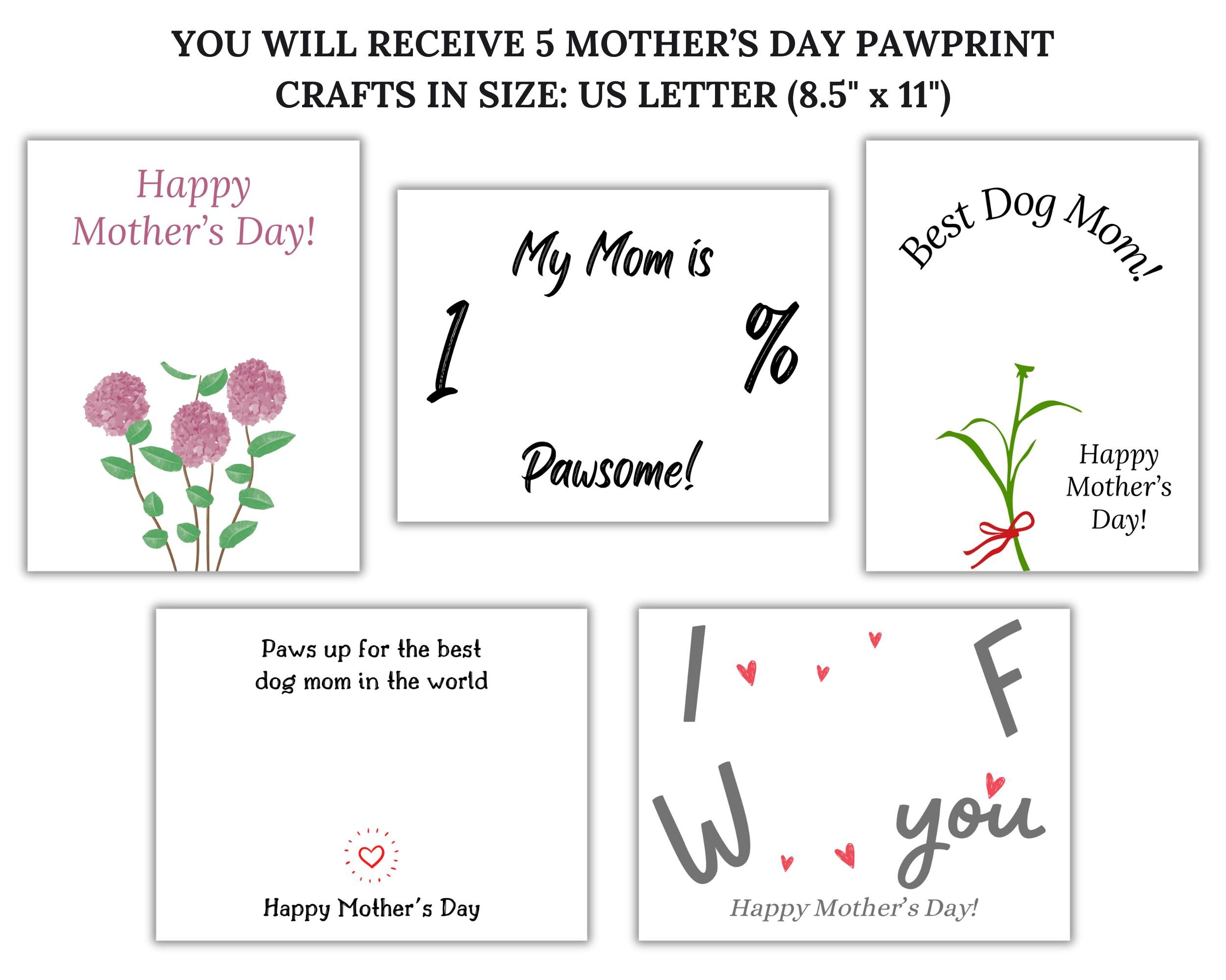 Mother's Day Pawprint Art, Mother's Day Pawprint Craft Bundle, Dog Mom ...
