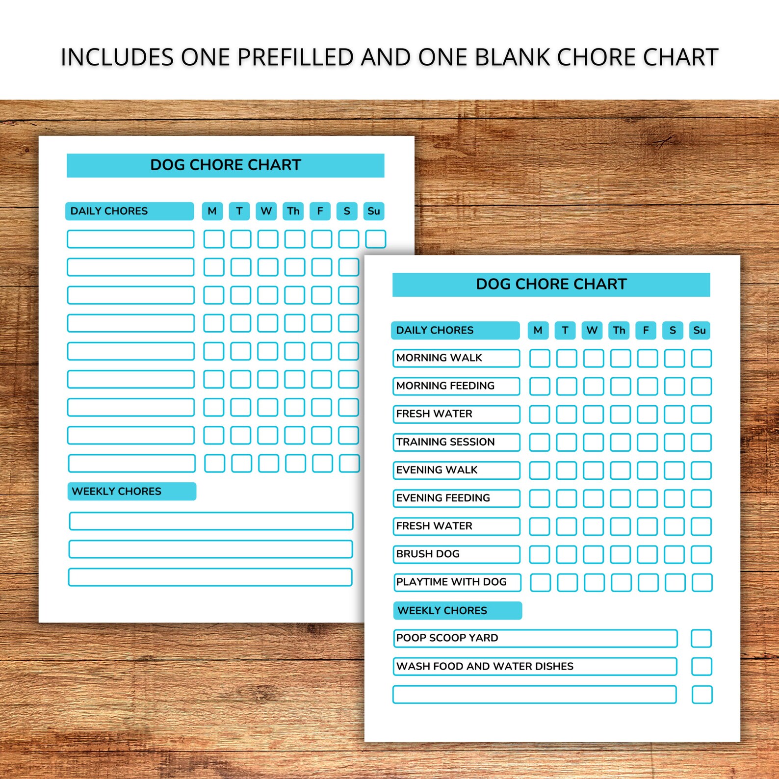 Dog Chore Chart, Dog Care Tracker, Puppy Care Checklist - Etsy