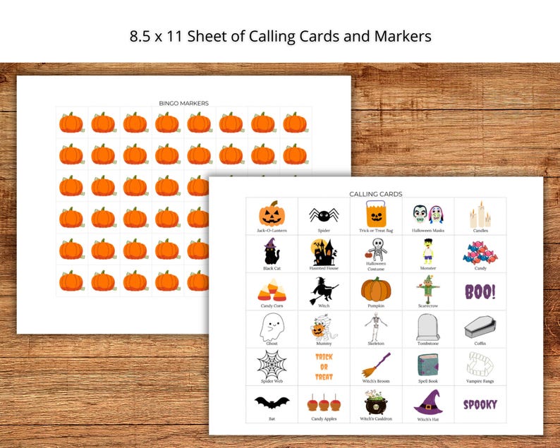 Halloween Bingo, Printable Halloween Bingo Game, 50 Halloween Bingo ...