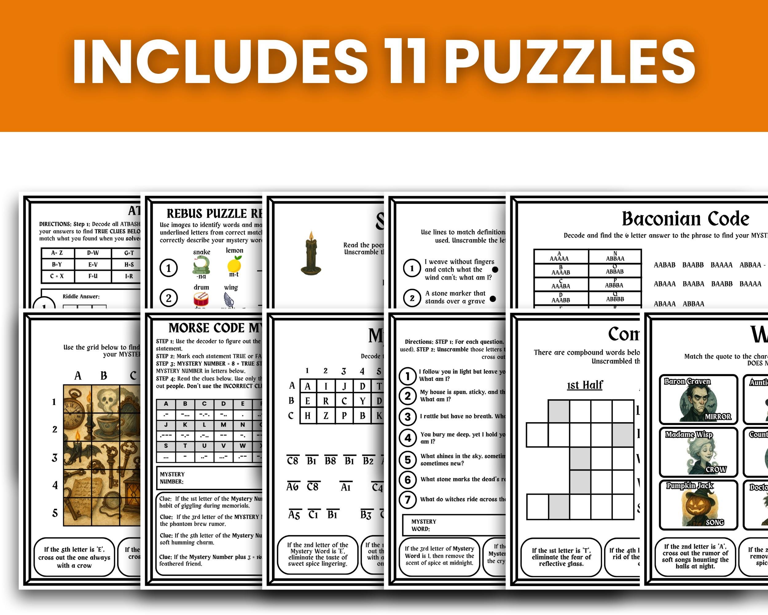 Halloween Escape Room for Teens, Teen Party Game Printable, Printable ...