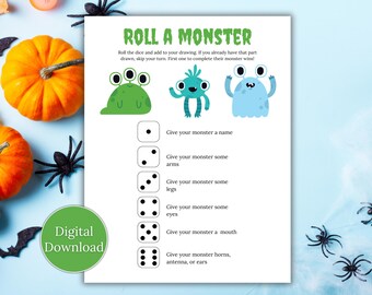 Printable Roll a Monster Game Instant Download - Etsy