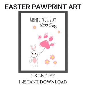 Easter Pawprint Art, Spring Pawprint Craft Bundle, Dog Mom Gift ...