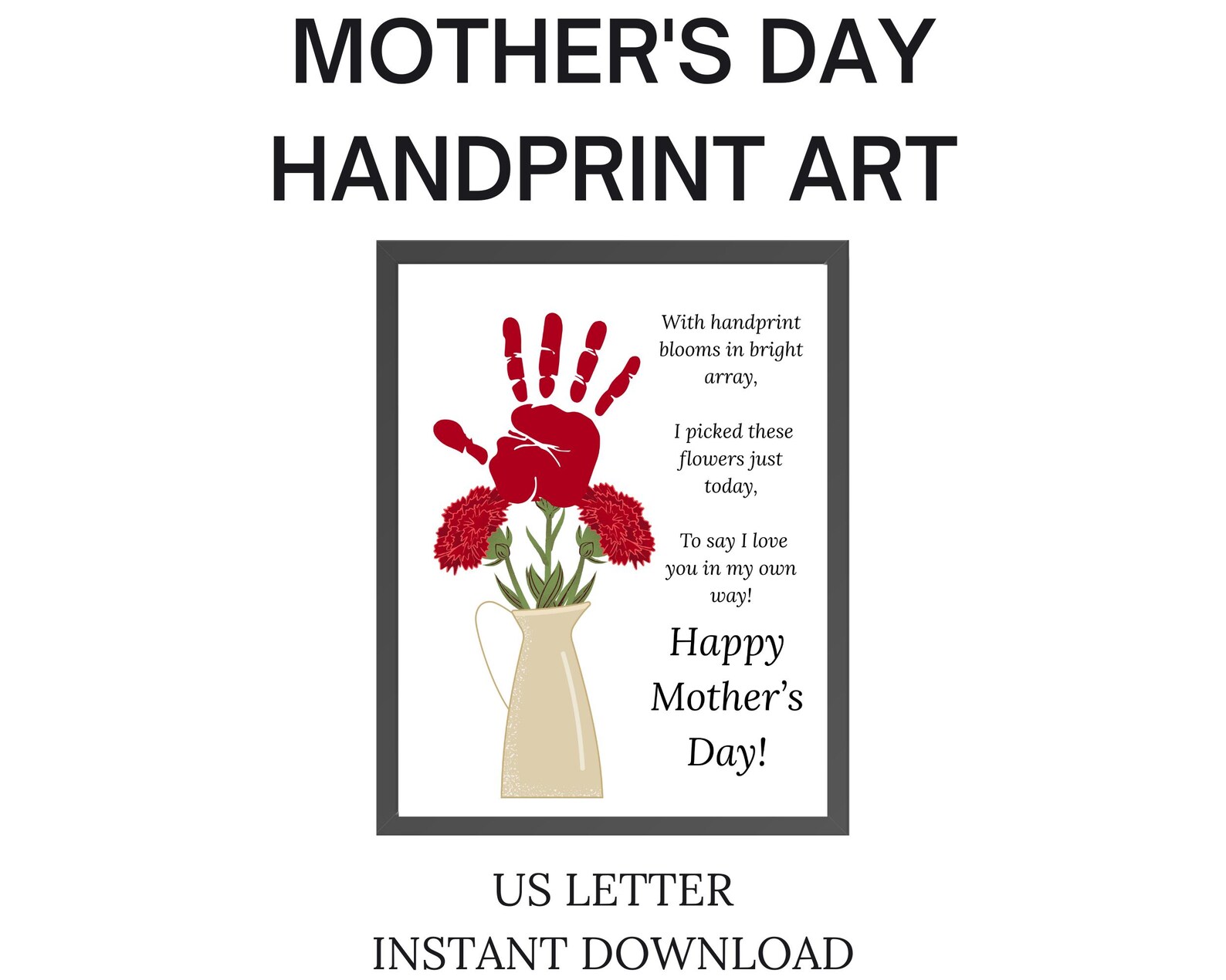Mother's Day Handprint Craft, Mother's Day Handprint Art, Handprint ...