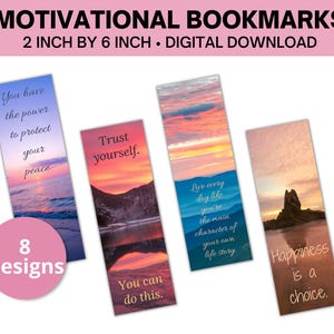 Motivational Bookmarks, Set of 8 Bookmarks With Motivational Sayings ...