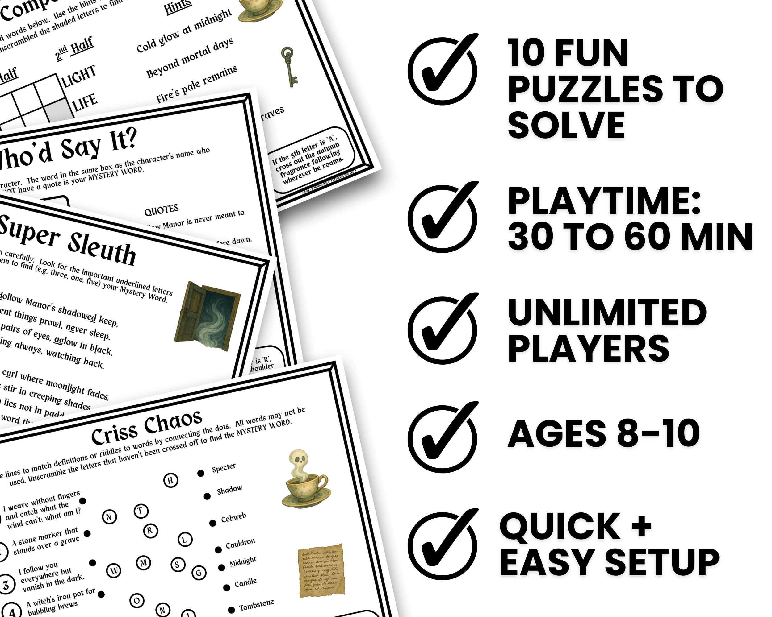 Halloween Escape Room for Teens, Teen Party Game Printable, Printable ...