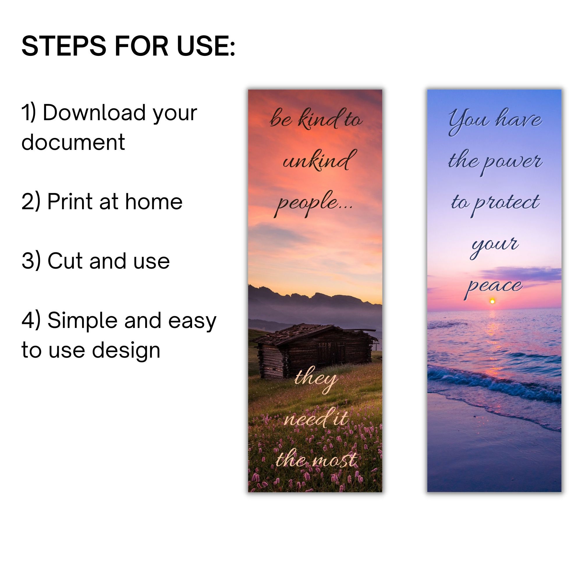 Printable Motivational Bookmarks, Set of 8 Bookmarks With Motivational ...