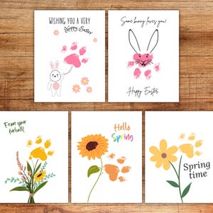 Easter Pawprint Art, Spring Pawprint Craft Bundle, Dog Mom Gift ...