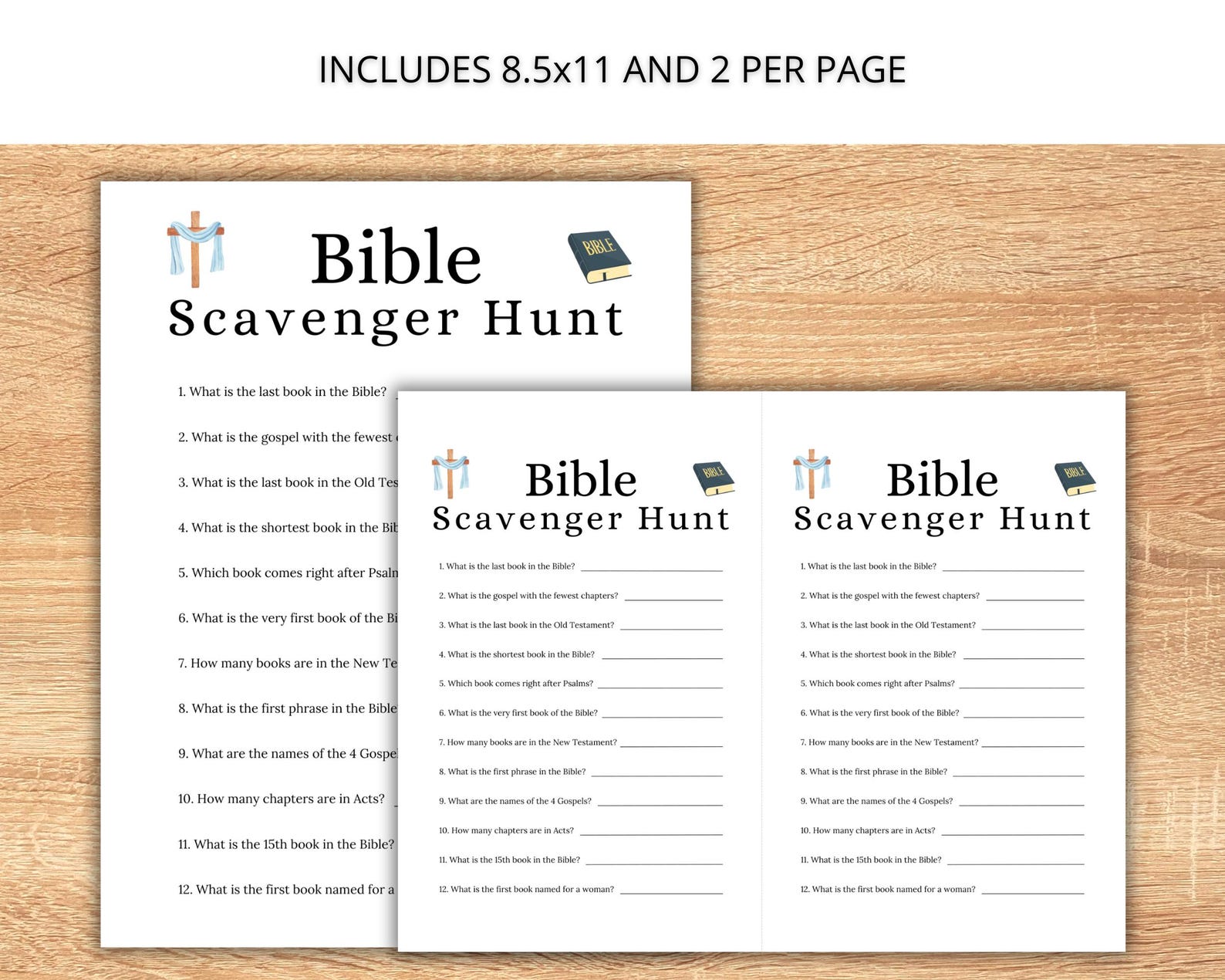 Bible Scavenger Hunt, Bible Trivia, Sunday School Game, Church ...