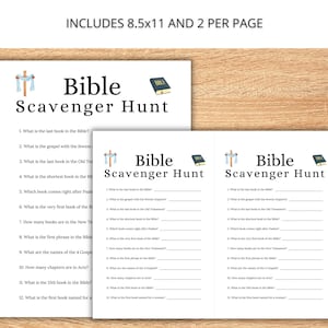Bible Scavenger Hunt, Bible Trivia, Sunday School Game, Church ...