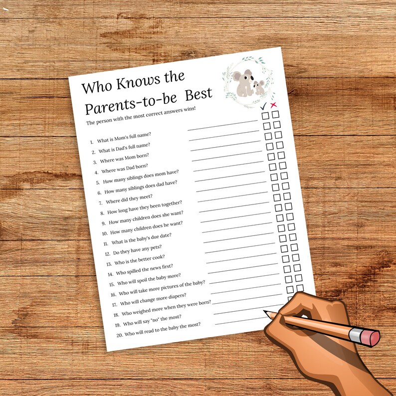 Who Knows the Parents-to-be Best Baby Shower Game Printable - Etsy