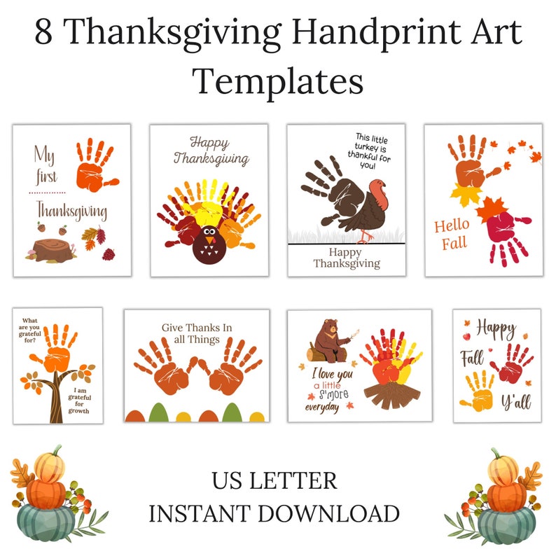 Thanksgiving Handprint Craft Thanksgiving Handprint Art - Etsy