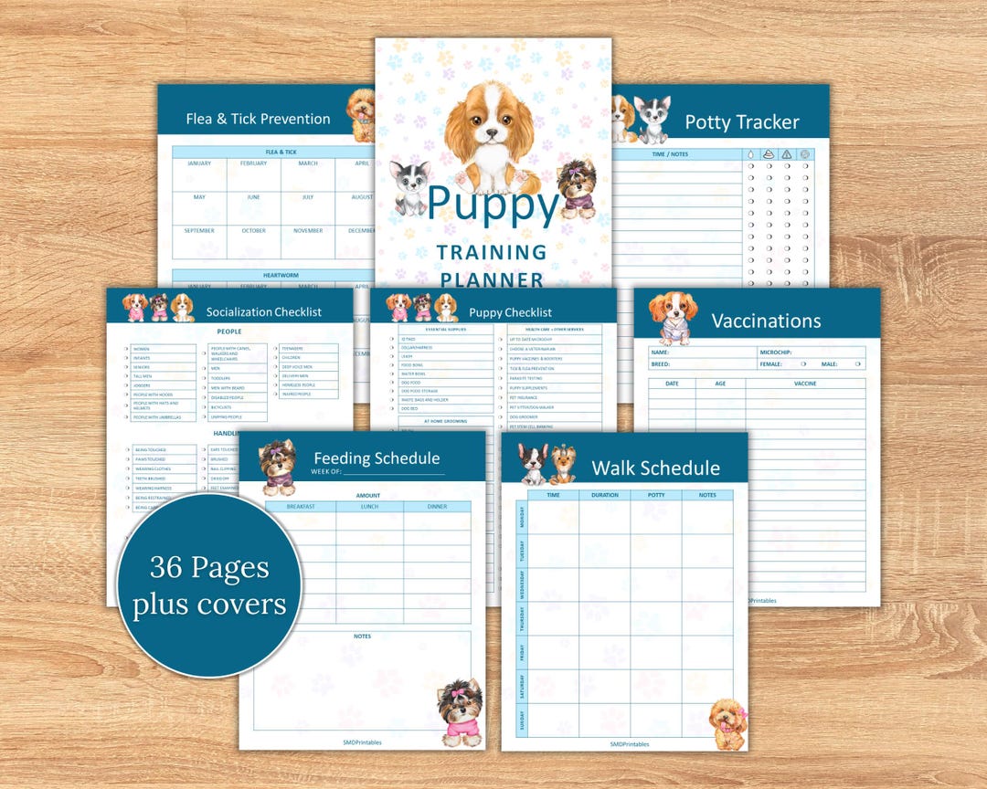 Puppy Training Planner, Dog Care Planner, Printable Puppy Planner ...