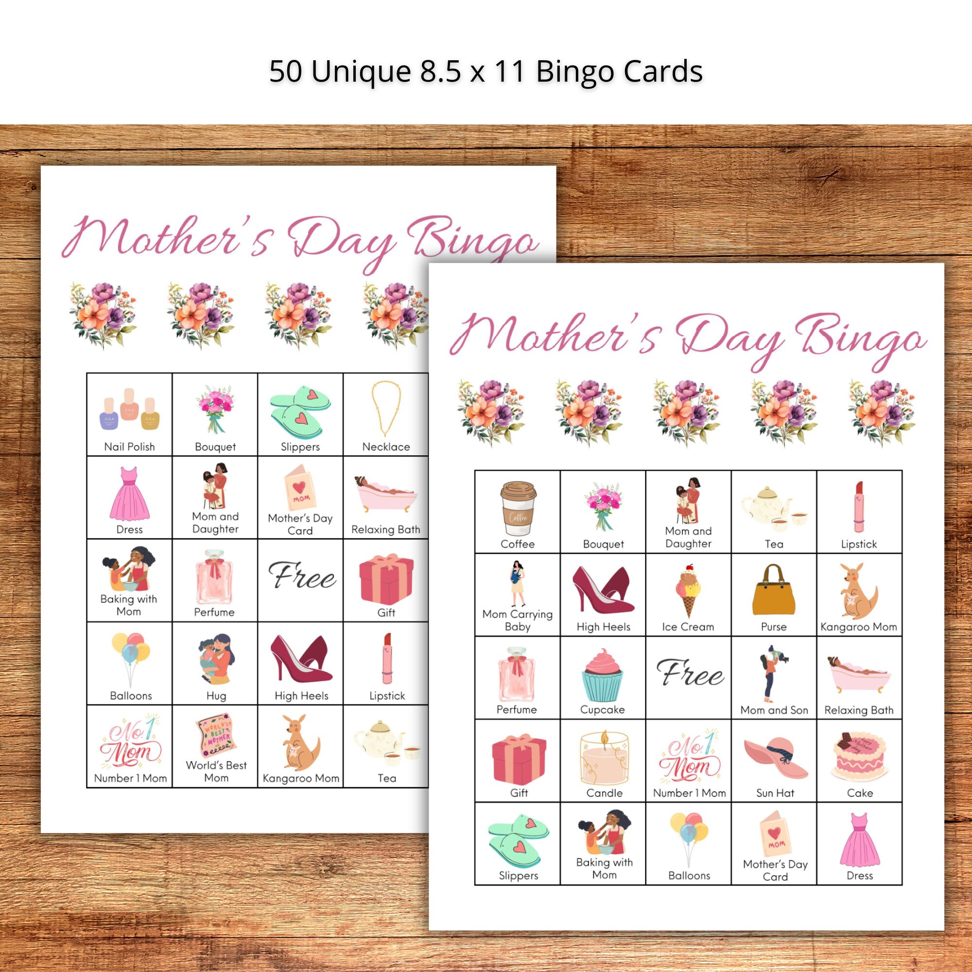 Mother's Day Bingo, Printable Mother's Day Bingo Game, 50 Mother's Day ...